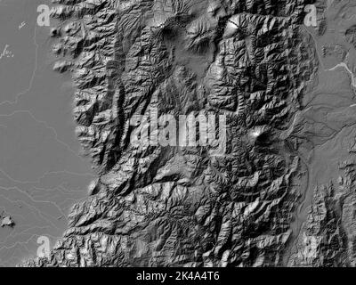 Chimborazo, province of Ecuador. Bilevel elevation map with lakes and ...