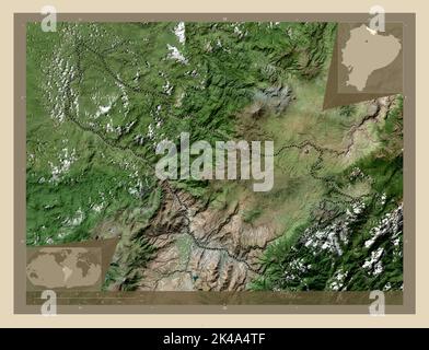Carchi, province of Ecuador. High resolution satellite map. Locations ...