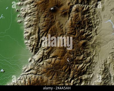 Chimborazo, province of Ecuador. Colored elevation map with lakes and ...