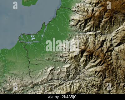 El Oro, province of Ecuador. Colored elevation map with lakes and ...