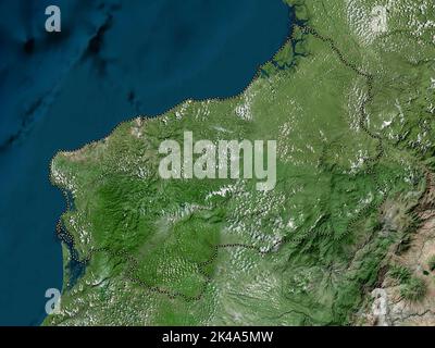 Esmeraldas, province of Ecuador. High resolution satellite map. Corner ...