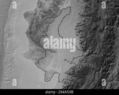 Guayas, province of Ecuador. Elevation map colored in sepia tones with ...