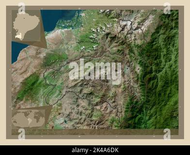 Loja, province of Ecuador. High resolution satellite map. Corner ...