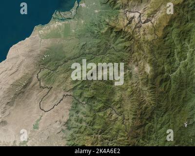 Loja, province of Ecuador. Low resolution satellite map. Locations and ...