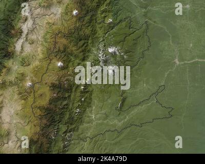 Napo, province of Ecuador. Low resolution satellite map. Locations and ...