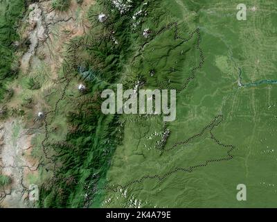 Napo, province of Ecuador. High resolution satellite map. Locations of ...