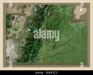 Napo, province of Ecuador. High resolution satellite map. Corner ...