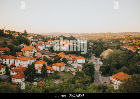 An aerial view of Tesanj town in Bosnia and Herzegovina Stock Photo - Alamy