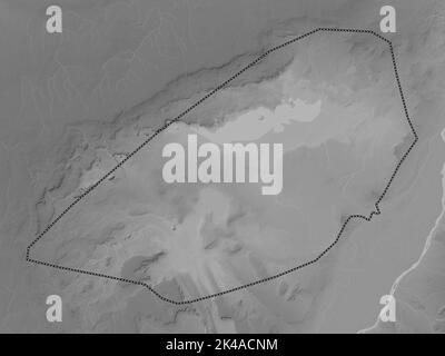 Al Fayyum, governorate of Egypt. Grayscale elevation map with lakes and ...
