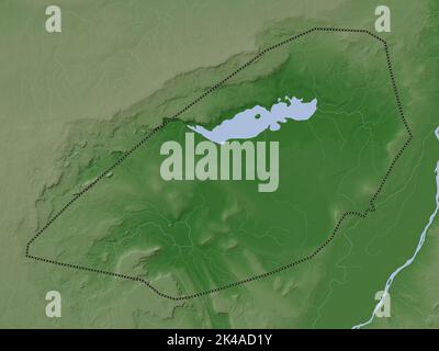 Al Fayyum, governorate of Egypt. Colored elevation map with lakes and ...
