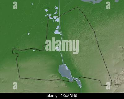 Al Isma`iliyah, governorate of Egypt. Colored elevation map with lakes ...