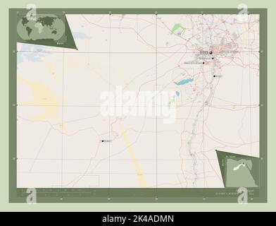 Al Jizah, governorate of Egypt. Open Street Map. Locations of major ...
