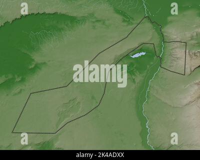 Al Jizah, governorate of Egypt. Colored elevation map with lakes and ...