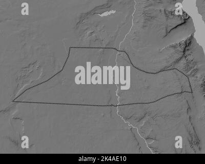 Al Minya, governorate of Egypt. Bilevel elevation map with lakes and ...
