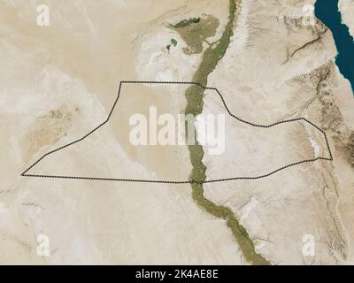 Al Minya, governorate of Egypt. Low resolution satellite map. Locations ...
