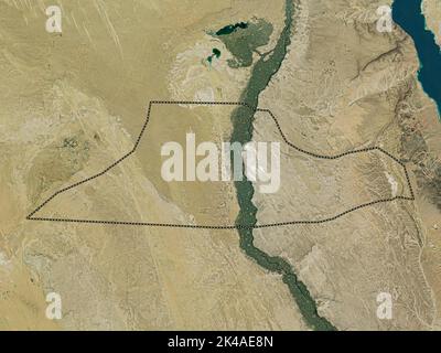 Al Minya, governorate of Egypt. High resolution satellite map. Corner ...