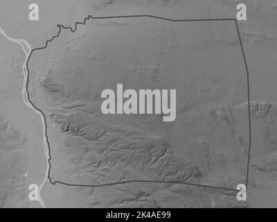 Al Qahirah, governorate of Egypt. Grayscale elevation map with lakes ...