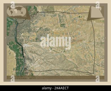 Al Qahirah, governorate of Egypt. High resolution satellite map. Corner ...