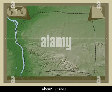 Al Qahirah, governorate of Egypt. Colored elevation map with lakes and ...