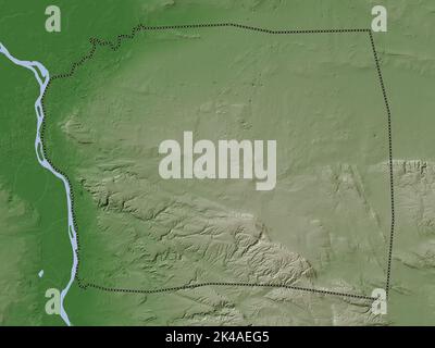 Al Qahirah, governorate of Egypt. Colored elevation map with lakes and ...