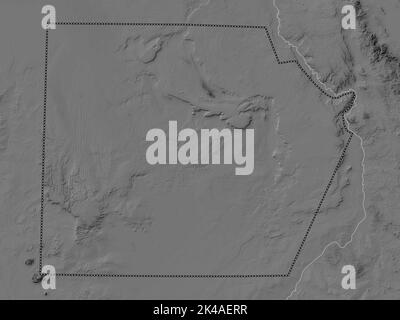 Al Wadi al Jadid, governorate of Egypt. Grayscale elevation map with ...