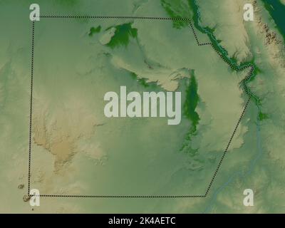 Al Wadi al Jadid, governorate of Egypt. Grayscale elevation map with ...