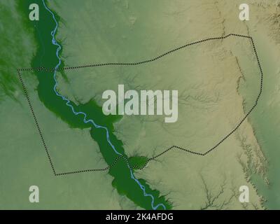 Asyut, governorate of Egypt. Colored elevation map with lakes and ...