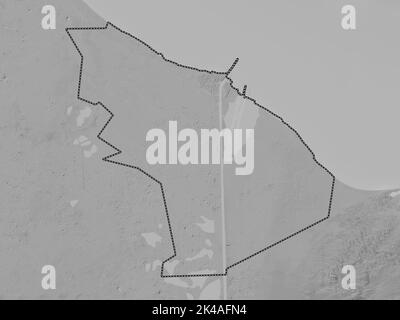 Bur Sa`id, governorate of Egypt. Grayscale elevation map with lakes and ...