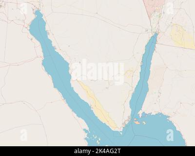 Janub Sina', governorate of Egypt. Open Street Map. Locations and names ...