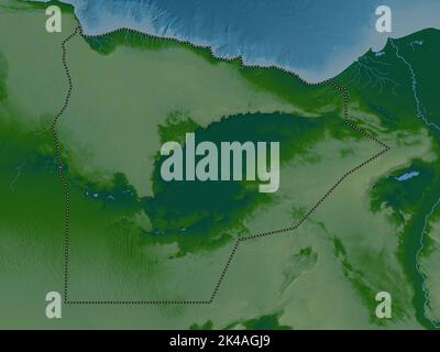 Matrouh, governorate of Egypt. Elevation map colored in wiki style with ...