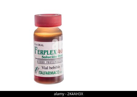 Huelva, Spain - October 1, 2022: Bottle of FERPLEX 40 mg oral solution ...