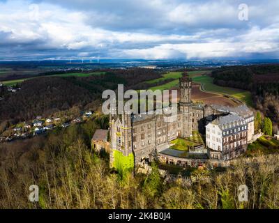 Aerial view, Schaumburg Castle, Balduinstein, Limburg an der Lahn ...