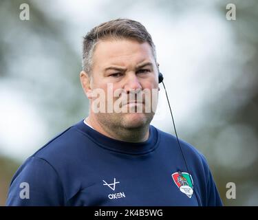 Coventry Rugby Head Coach Alex Rae during the warm up before the The ...