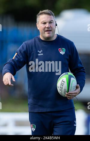 Coventry Rugby Head Coach Alex Rae during the warm up before the The ...