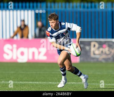 Evan Mitchell of Coventry Rugby during warm up before the The ...