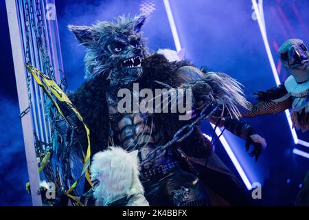 Cologne, Germany. 01st Oct, 2022. The character "The Pipe" is on stage ...