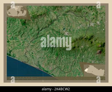 Ahuachapan, department of El Salvador. High resolution satellite map ...