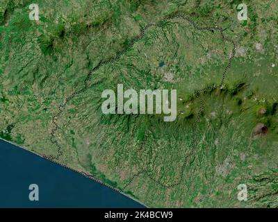 Ahuachapan, department of El Salvador. High resolution satellite map ...
