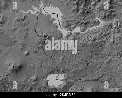 Cuscatlan, department of El Salvador. Grayscale elevation map with ...