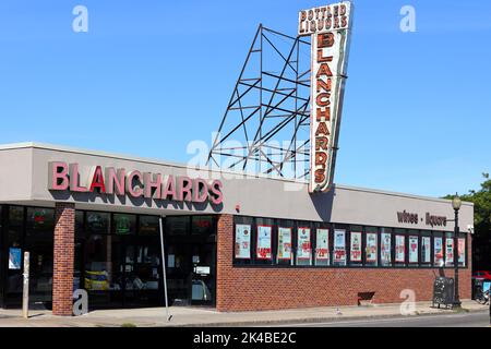 Blanchard's, 103 Harvard Ave, Boston storefront photo and neon sign of ...