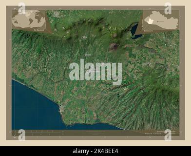 Sonsonate, department of El Salvador. High resolution satellite map ...