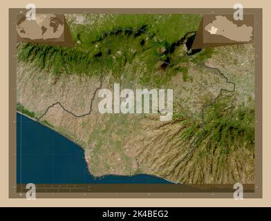 Sonsonate, department of El Salvador. Low resolution satellite map ...