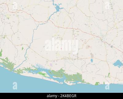 Usulutan, department of El Salvador. Open Street Map. Locations and ...