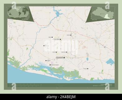 Usulutan, department of El Salvador. Open Street Map Stock Photo - Alamy