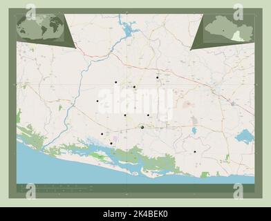 Usulutan, department of El Salvador. Open Street Map Stock Photo - Alamy