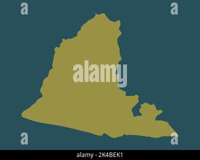 Usulutan, department of El Salvador. Solid color shape. Locations and ...