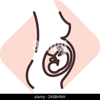 Couple with Surrogate Pregnant woman. Vector illustration flat cartoon ...