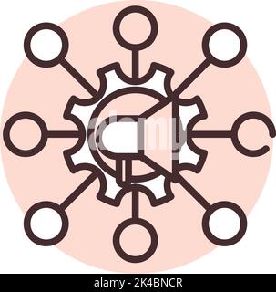 Data analysis optimisation, illustration, vector on a white background ...