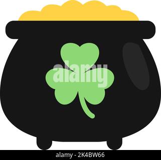 Saint Patrick's Day pot of gold and rainbow on the beautiful landscape ...