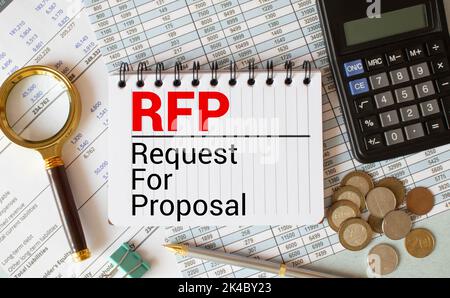 RFP- Request For Proposal written in notebook Stock Photo - Alamy